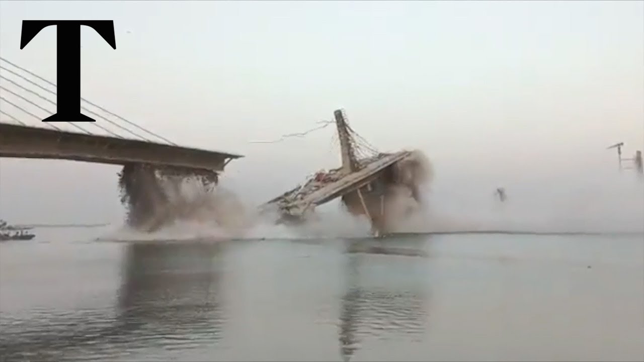 New bridge over Ganges collapses in India - YouTube