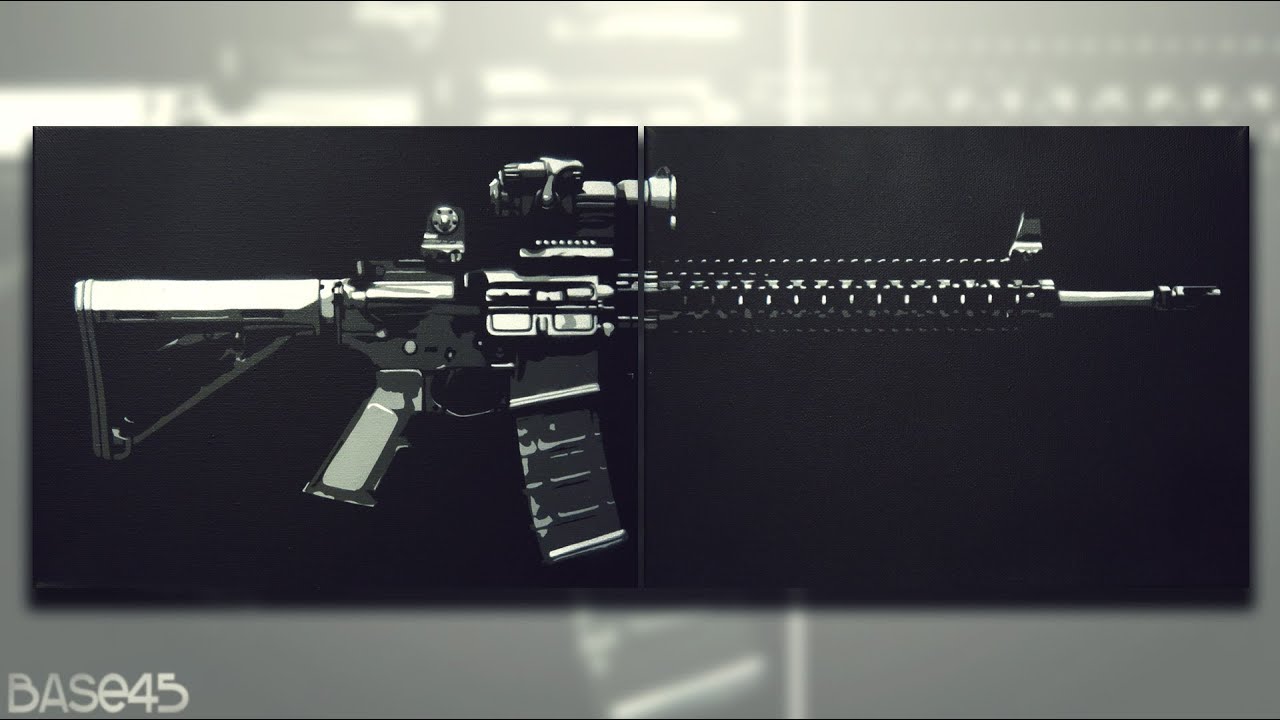 Stencil Art "AR-15" by BASE45 - YouTube