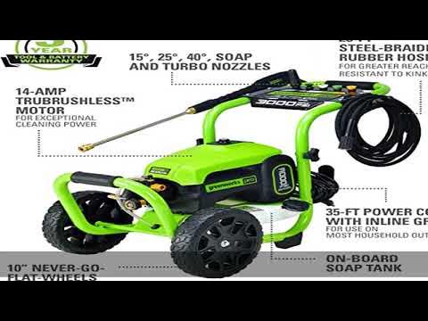Greenworks 3000 PSI (1.1 GPM) TruBrushless Electric Pressure Washer ...