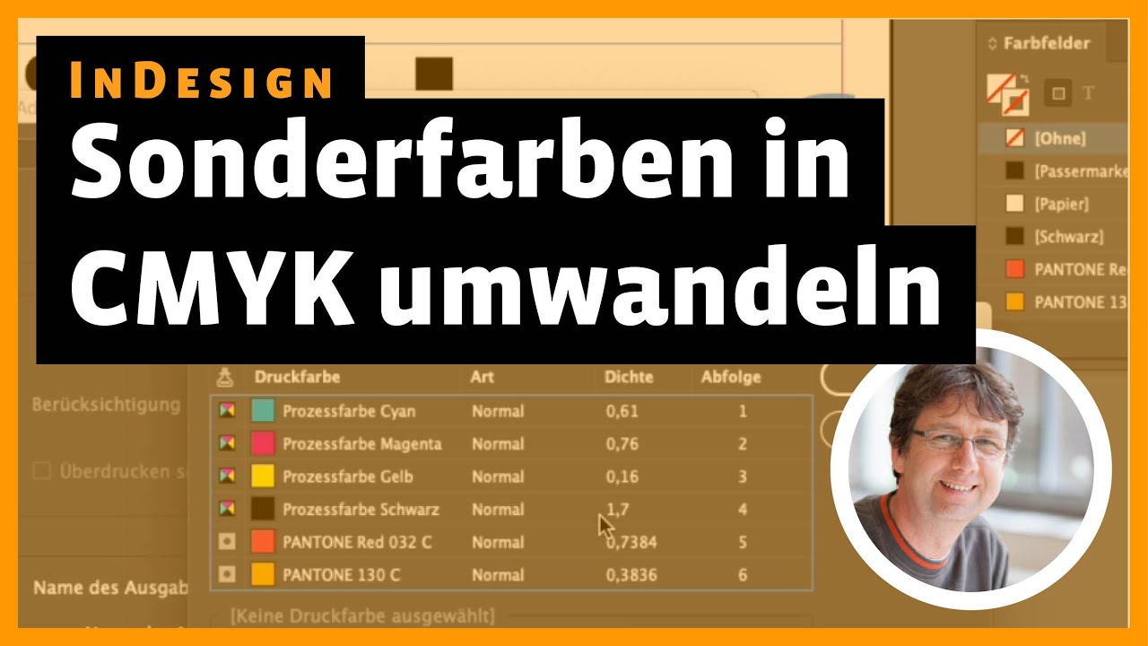 InDesign: Sonderfarben in CMYK umwandeln - YouTube