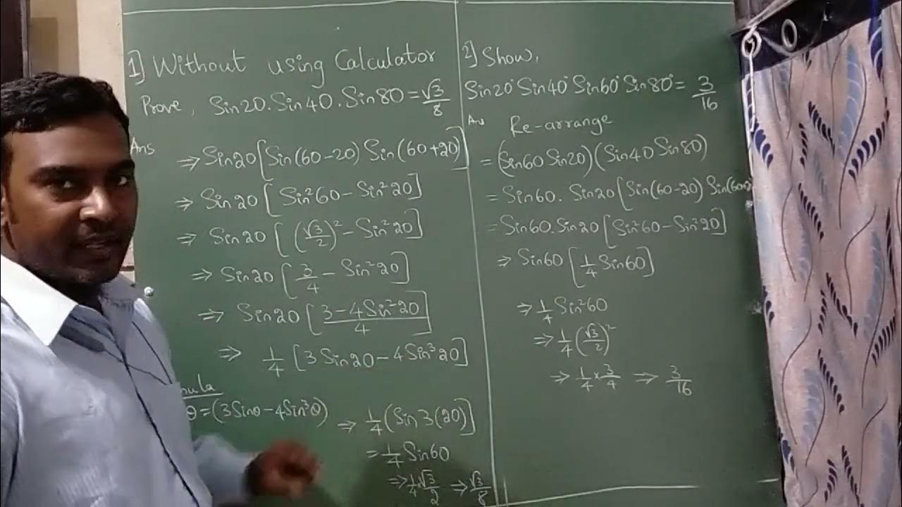 Sin20°Sin40°Sin80° | simplify without using Calculator | Diploma Mathematics - YouTube