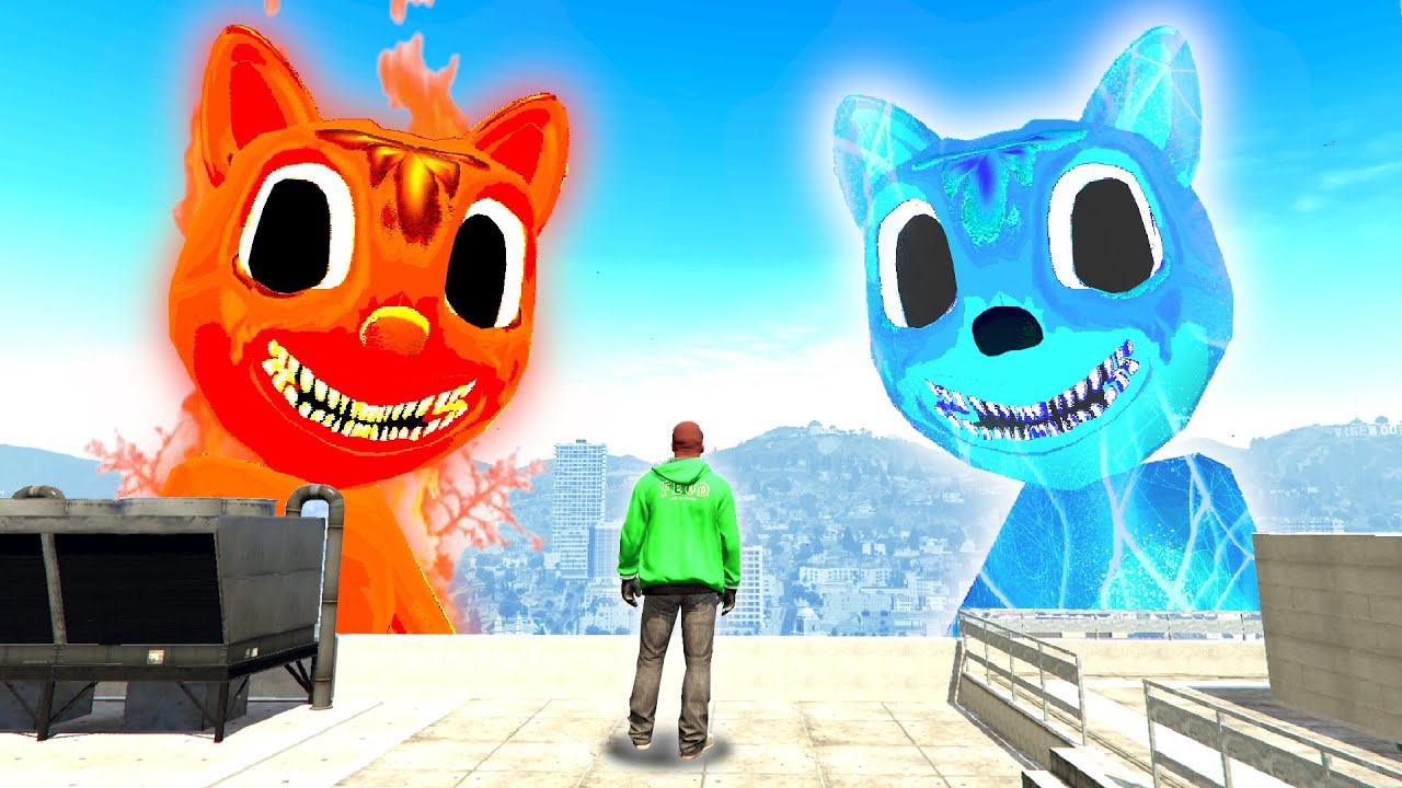 We Found ELEMENTAL CARTOON CAT In GTA 5! (Fire and Ice Powers!?) - GTA ...