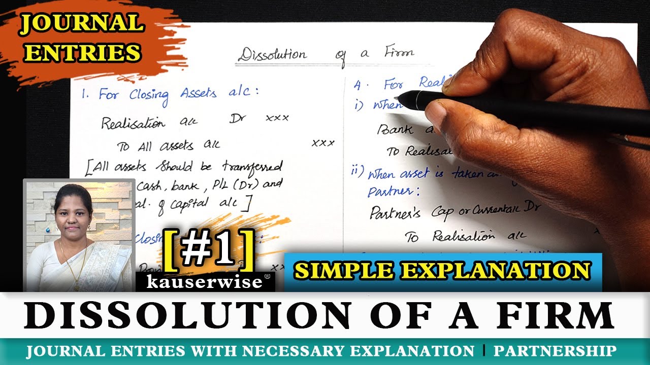 [1/8] Dissolution of a Partnership Firm | Journal Entries | Necessary ...