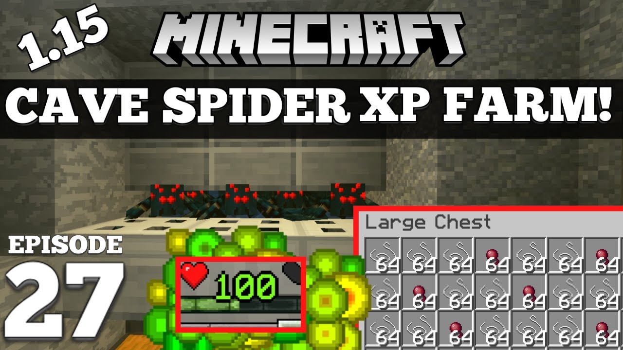 How To Make a Cave Spider XP Farm Minecraft 1.15.2+ #27 - YouTube