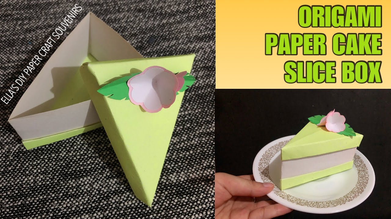 PAPER CAKE STORAGE | ORIGAMI | PAPER CAKE SLICE BOX - YouTube