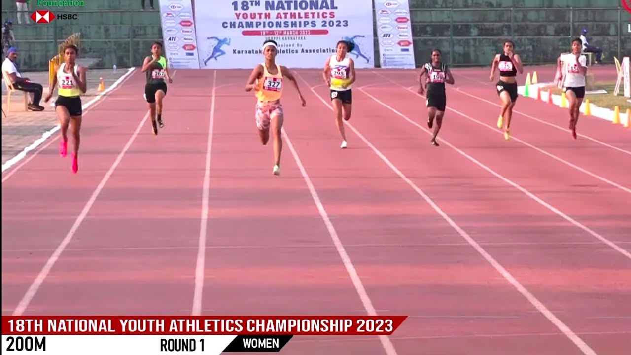Girls 200 Meter 1st Heat In 18th Youth National Athletics Championships ...