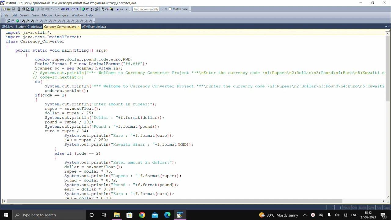 Currency Converter in Java | Java Programming | Project #java #javaprogramming #project - YouTube