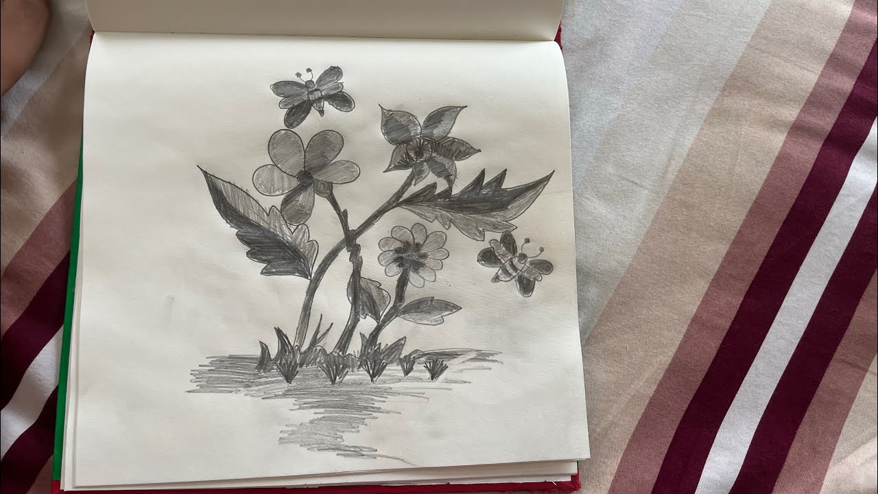 Drawing flowers//(How to draw flowers easily)//Kids drawing - YouTube