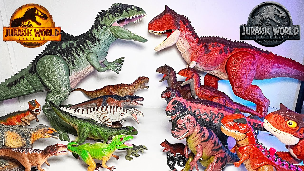 Giganotosaurus vs Carnotaurus Toys Collection! Jurassic World Dominion ...
