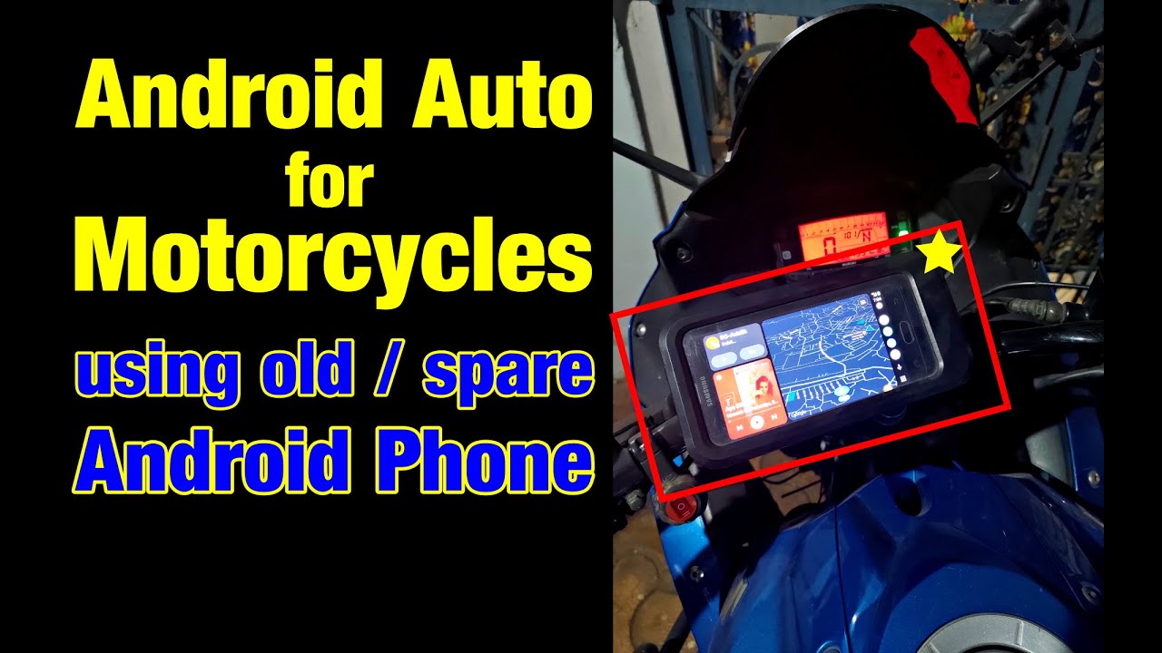How to use ANDROID AUTO on MOTORCYCLE using Spare Android Phone ...