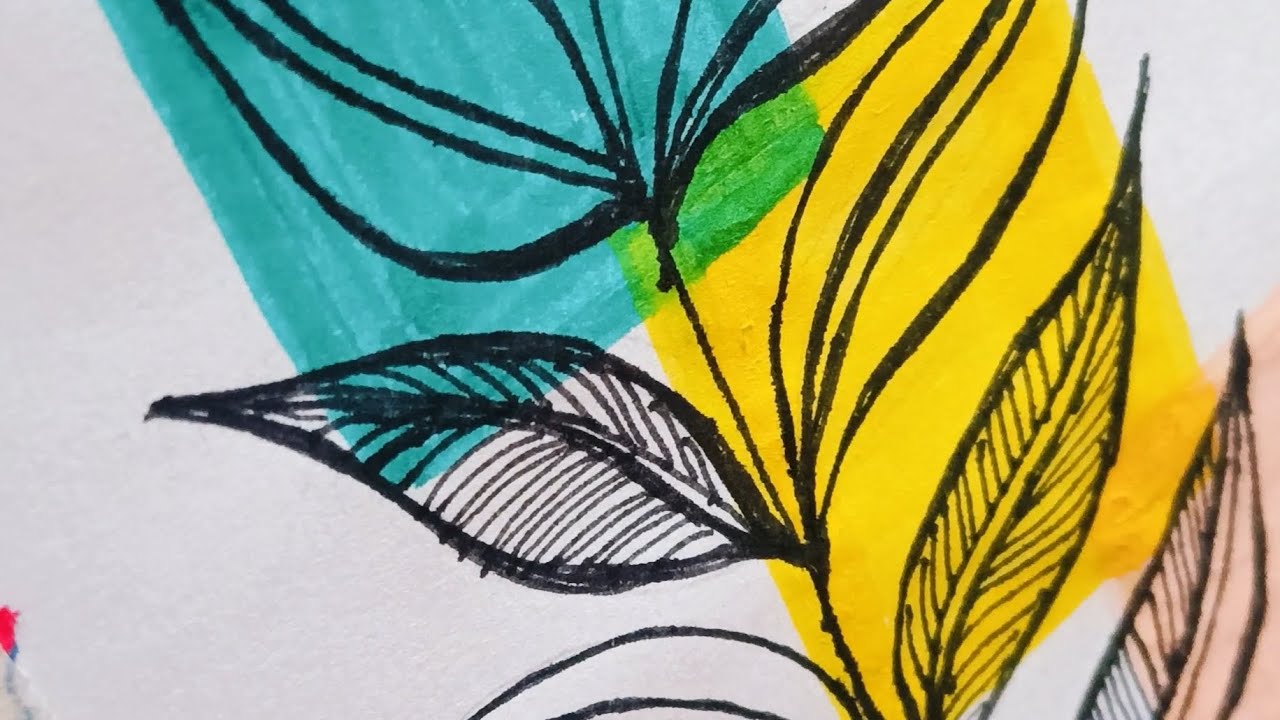 Bohot art,, beautiful Leaves drawing with simple and easy design ...
