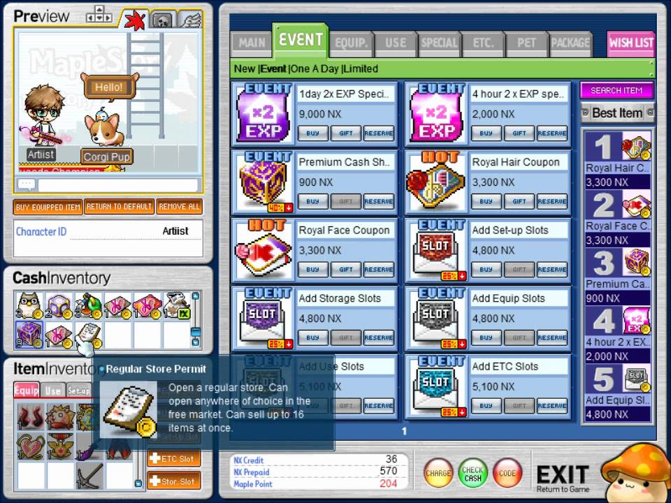 Maplestory Cash Shop Surprise - YouTube