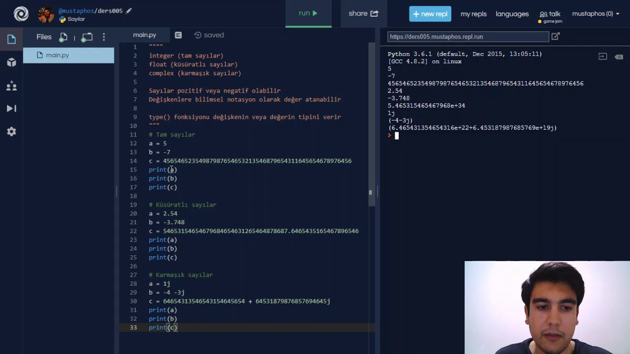 Kolay Yoldan Python Programlama Öğrenin - Ders 005 - Sayılar - YouTube