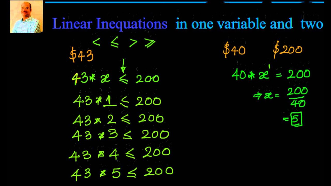 Linear Inequations - Introduction - YouTube
