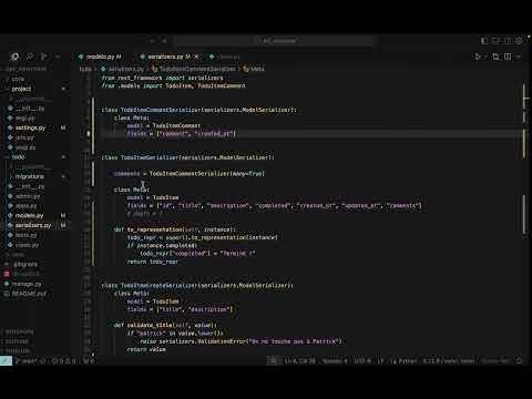 Django REST Framework : serializers, méthodes et serializers imbriqués - YouTube
