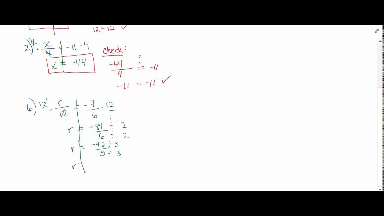 Alg 1-Unit 2-Solving One-Step Equations - YouTube