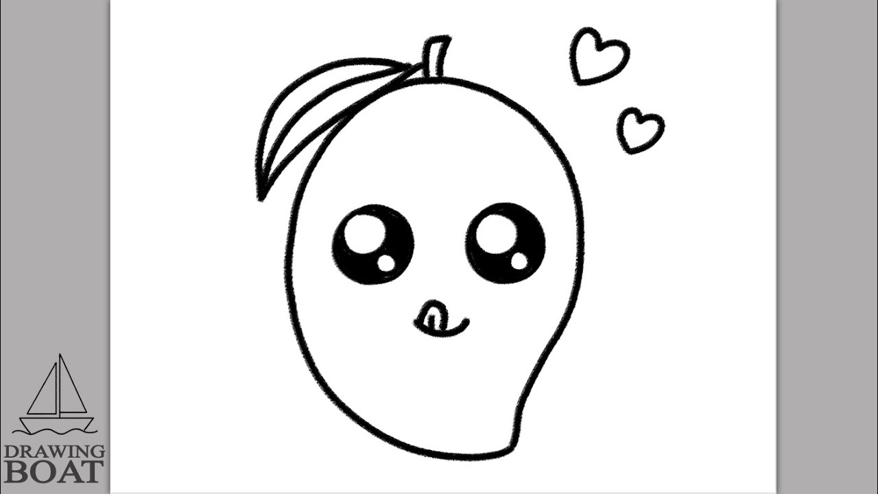 How to Draw a Cute Easy Tasty Mango, Very Very Easy - YouTube