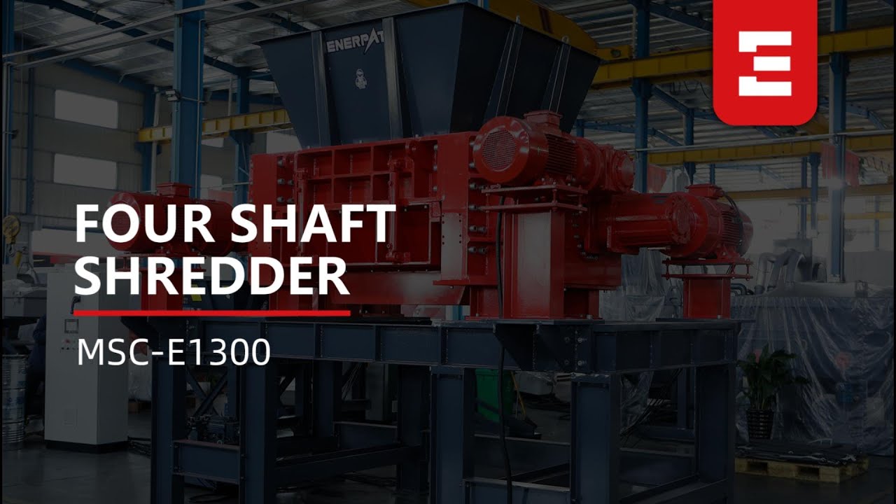 Enerpat MSC-E1300 four shafts shredder - YouTube