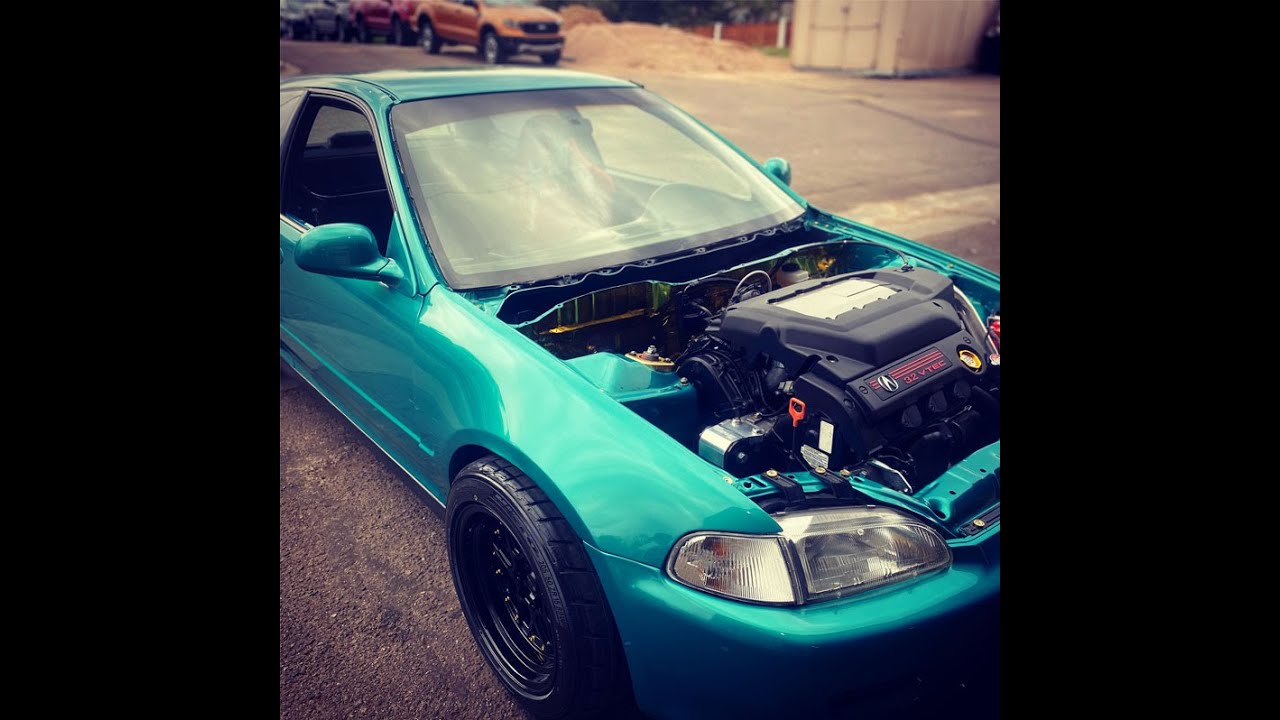 J SWAP CIVIC START UP - V6 HONDA POWER - YouTube