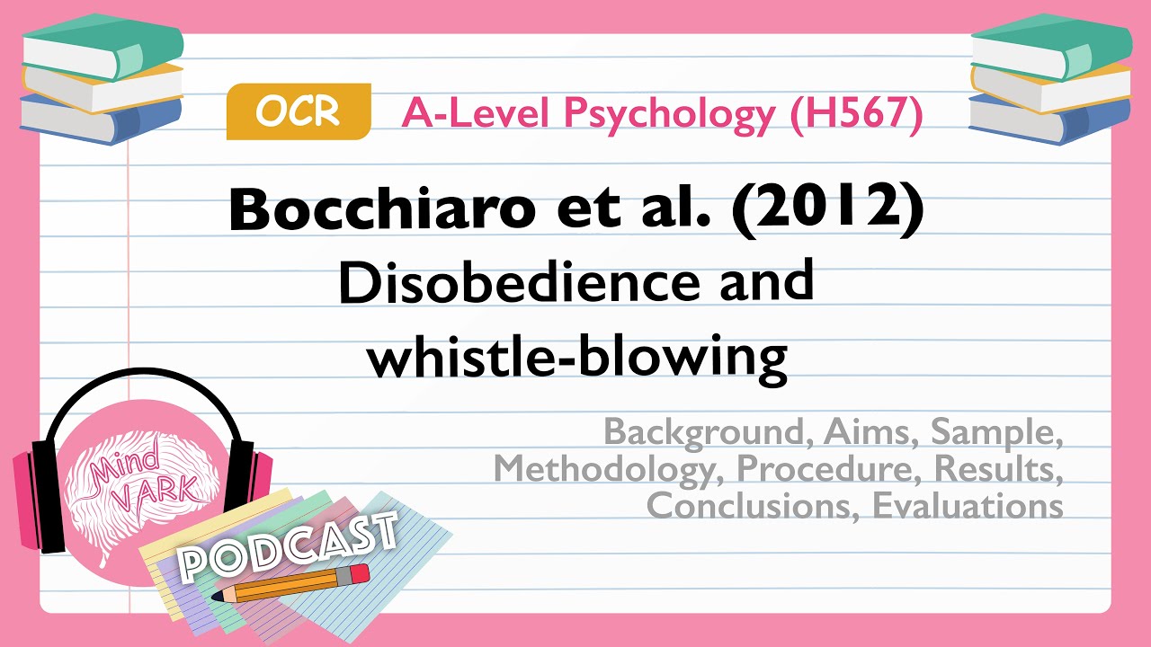 Podcast: Bocchiaro et al. (2012) Disobedience and whistle-blowing | OCR ...