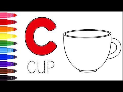 How to write alphabet C, C for Cup ,abcde, abc learning for kids # ...