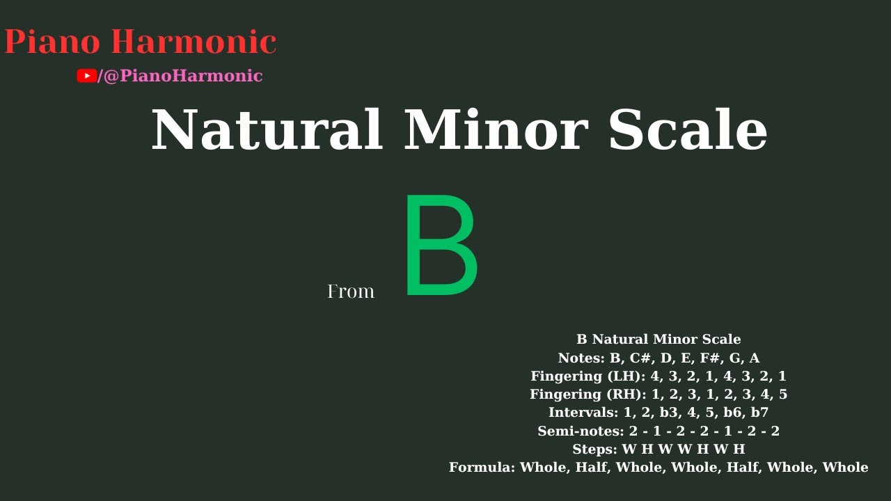 B Minor Scale " Natural Minor Scales "Music Theory " #piano #harmonic ...
