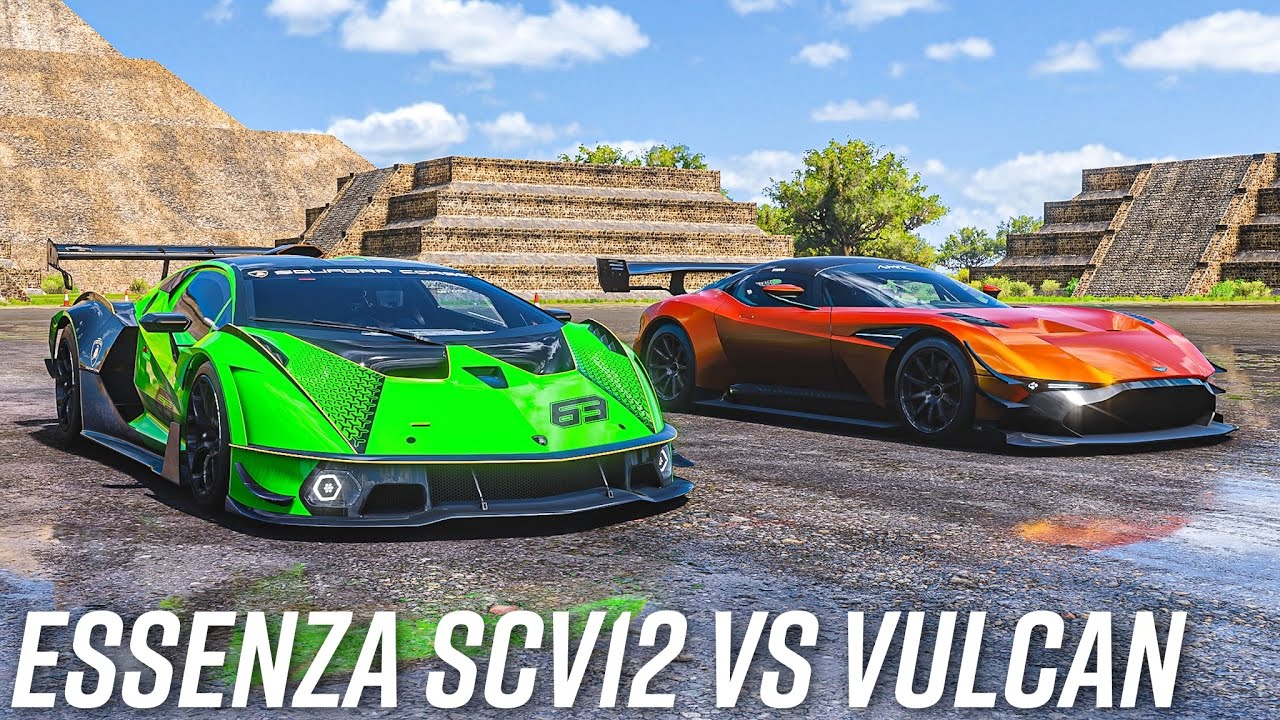 Lamborghini Essenza SCV12 vs Aston Martin Vulcan AMR Pro | Forza ...