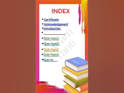 HOW TO WRITE INDEX PAGE || INDEX KAISE LIKHE || HOW TO WRITE INDEX IN ...