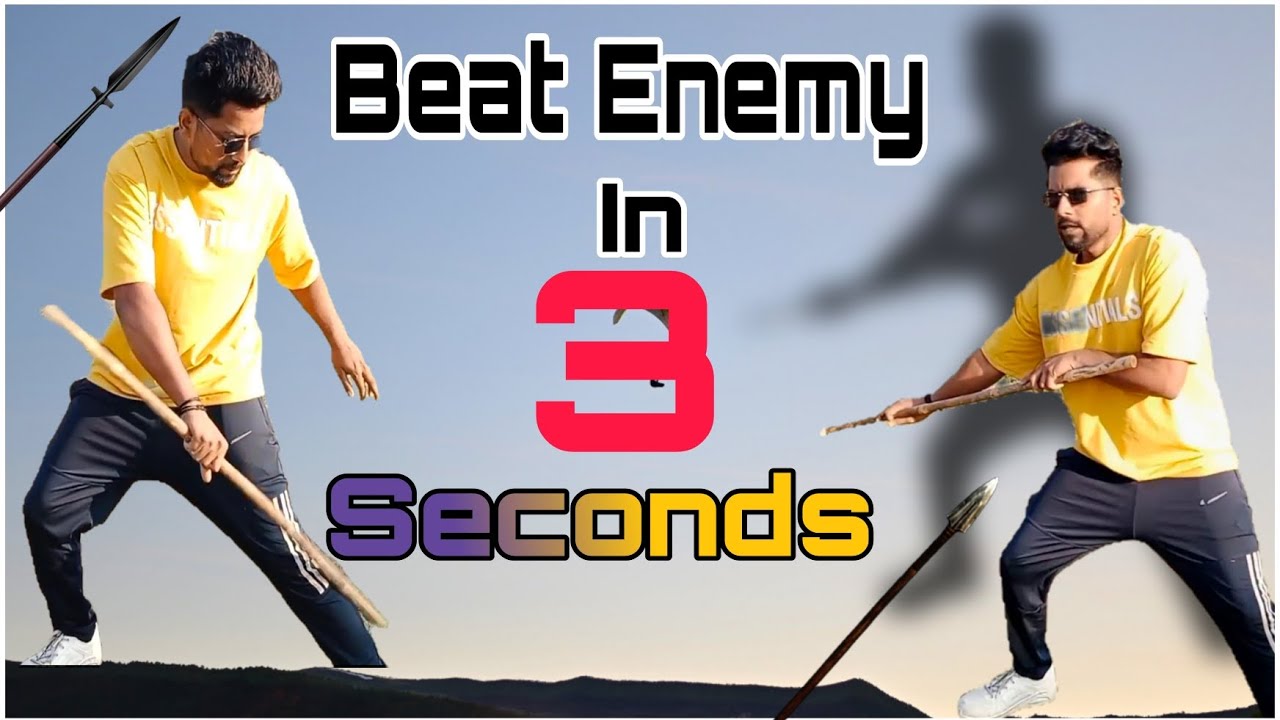 Beat Enemy In 3 seconds 💥 || Bostaff Fight 👍#YouTube #Bostaff #Karate # ...