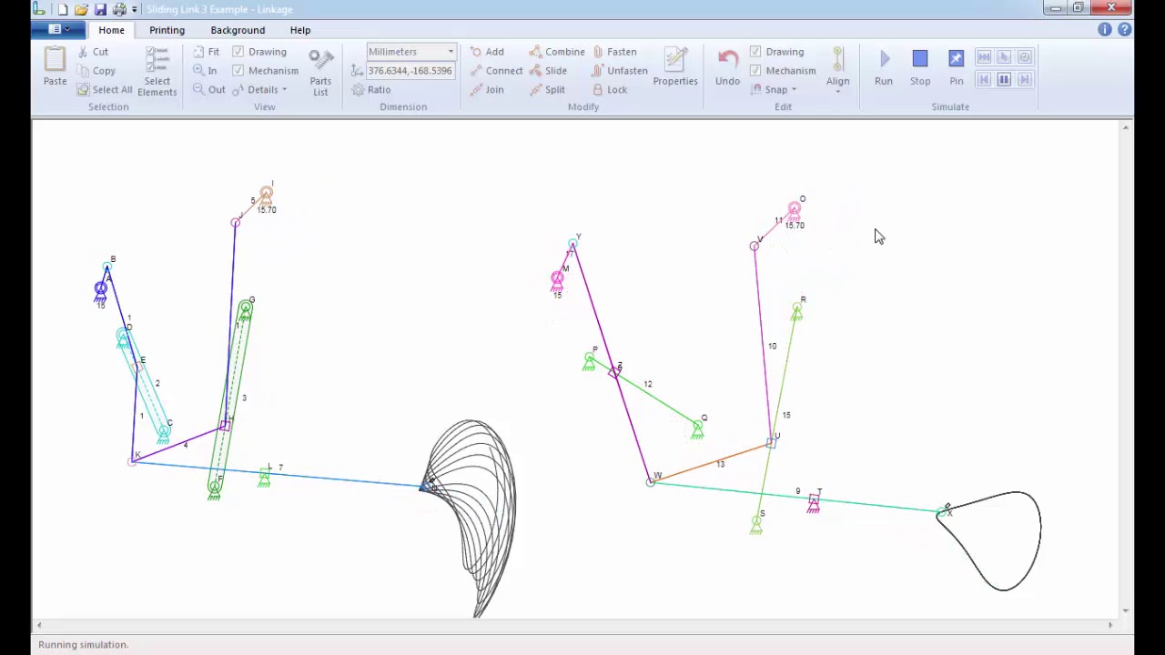 Linkage Tutorial 12| sliding link drawing mechanism with solid | mô ...