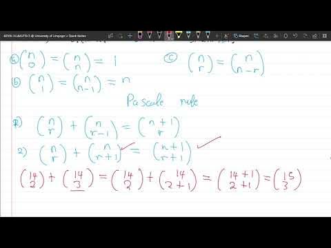 Binomial Coefficient and Pascal's rule - YouTube