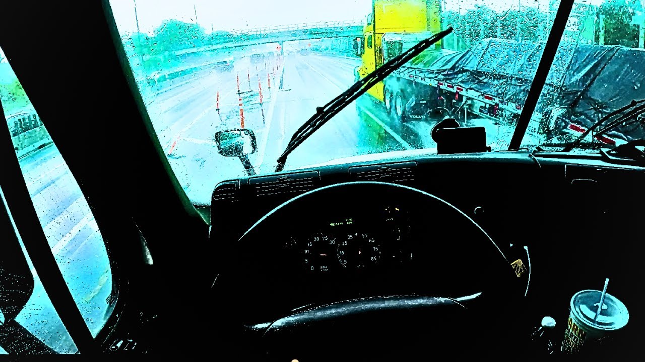 Drive Through The Heavy Rain With A Truck Driver | Relaxing Asmr Sound ...