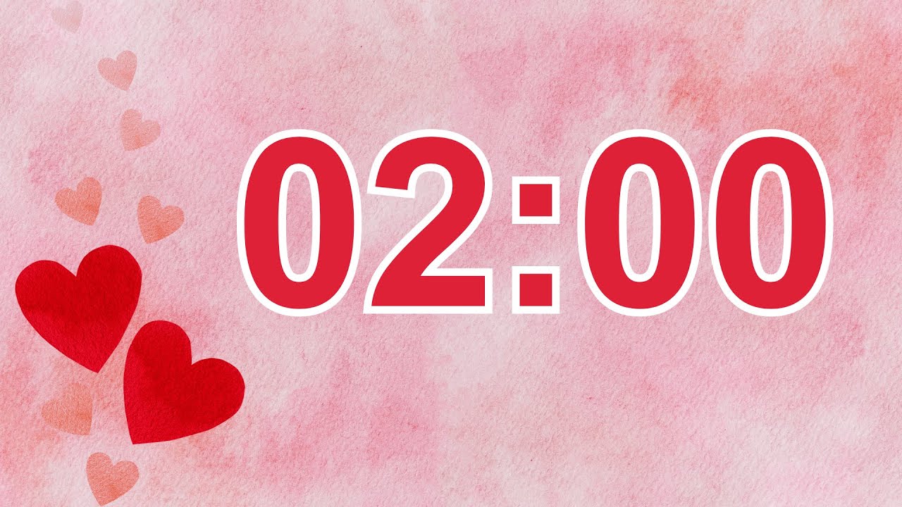 2 Minute Valentine's Day Timer ️ | Silent Countdown, No Music, Chime ...