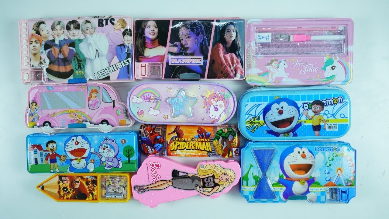 great unboxing stationery collection, light pencil box, stationery kit ...