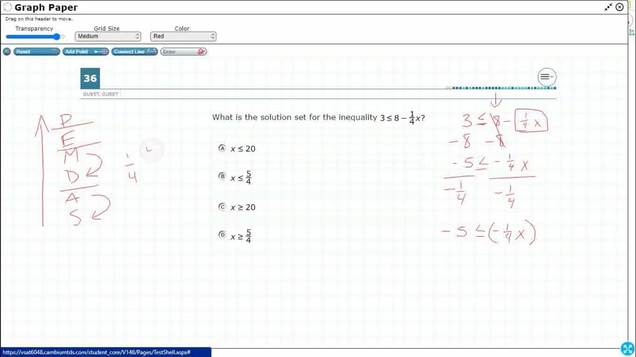7th Grade STAAR Practice Equations and Inequalities (7.11A - #15) - YouTube