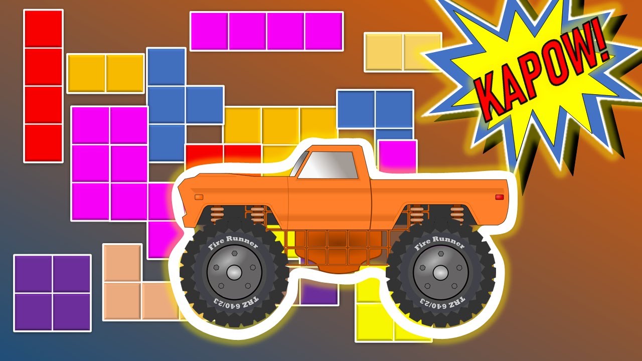 Psychedelic Monster Truck Tetris Puzzle Blocks SMASH! - YouTube