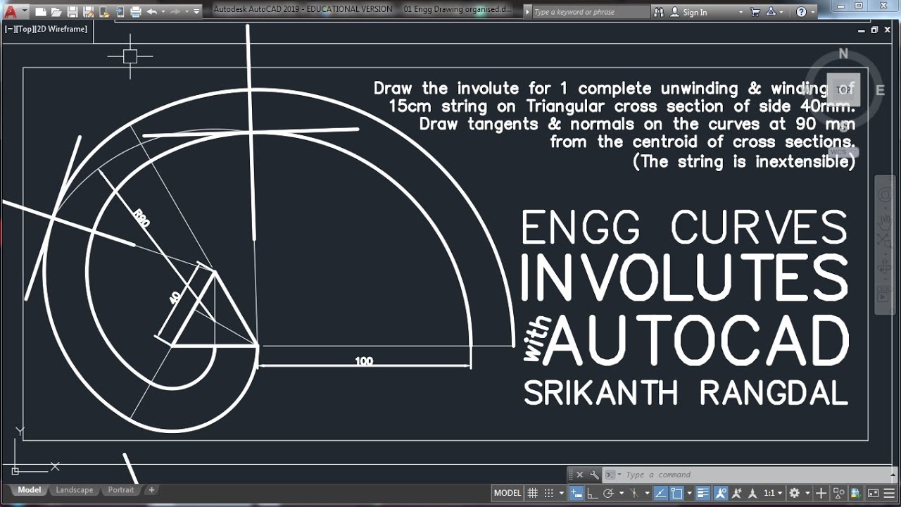 Involute of a Triangle | Winding / Unwinding | Engineering Graphics ...