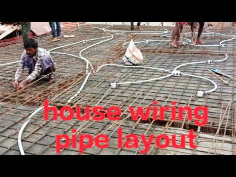 HOUSE WIRING KE LIYE CHHAD POR PVC PIPE LAYOUT #electrical 👍 - YouTube