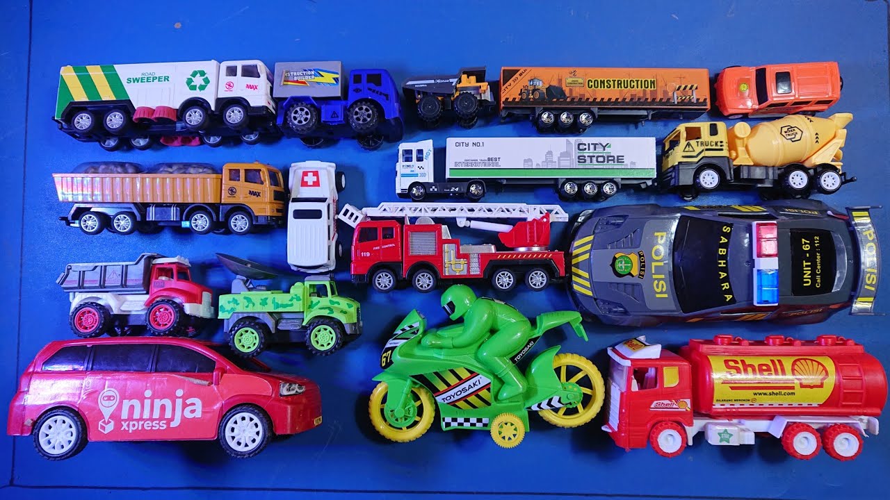 review mainan dan belajar nama nama kendaraan,transportasi,truck serta ...