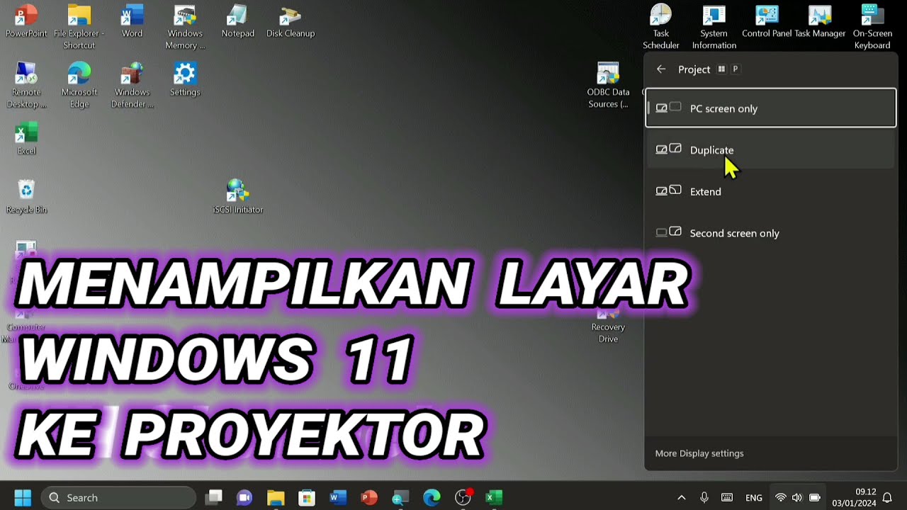 Tutorial Menampilkan (Memunculkan) Layar Laptop Windows 11 ke Proyektor ...