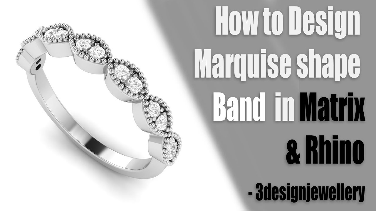 ||🔷How to Design Marquise shape Band in Matrix 9🔷|| #Matrix9 || #Rhino ...