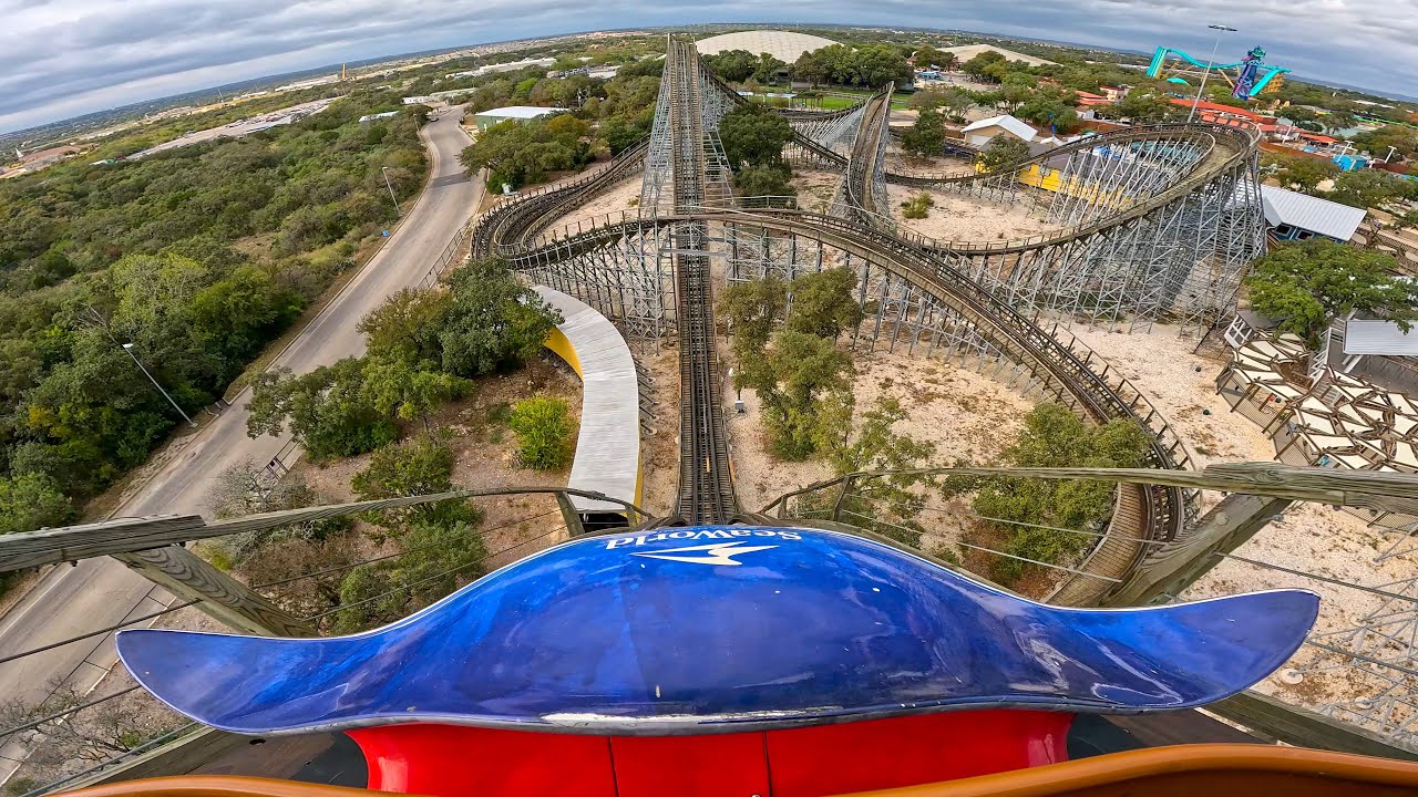 Texas Stingray 4K 60fps front-seat on-ride POV SeaWorld San Antonio ...