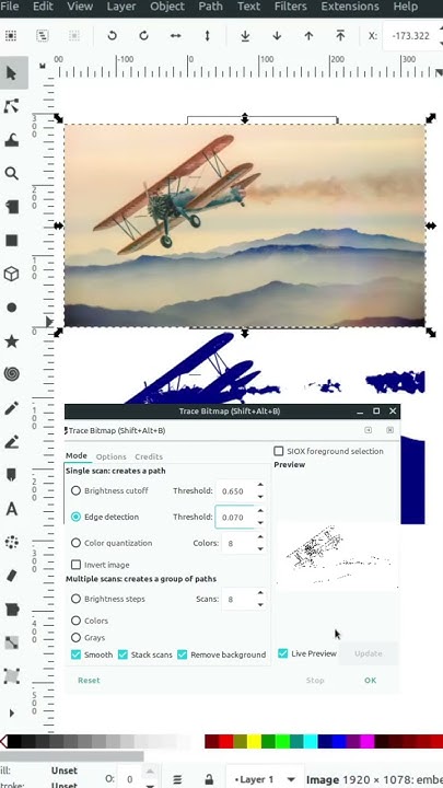 Tracing Vector Bitmap in Inkscape - YouTube