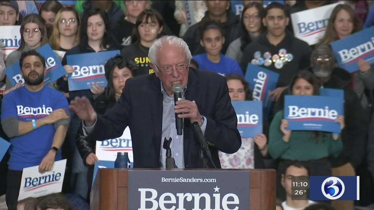 VIDEO: Sen. Bernie Sanders heads to Springfield for Friday night ...