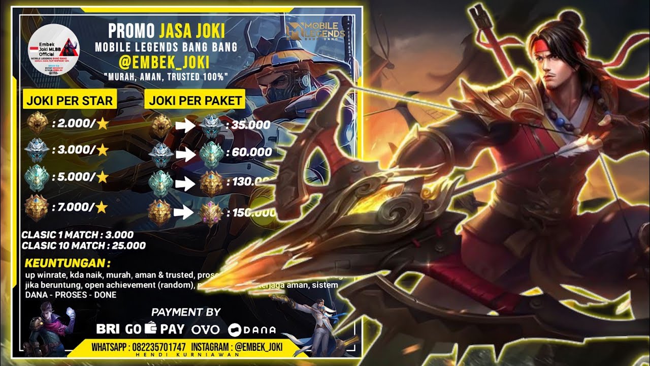 JOKI MOBILE LEGENDS - EMBEK JOKI!! - YouTube