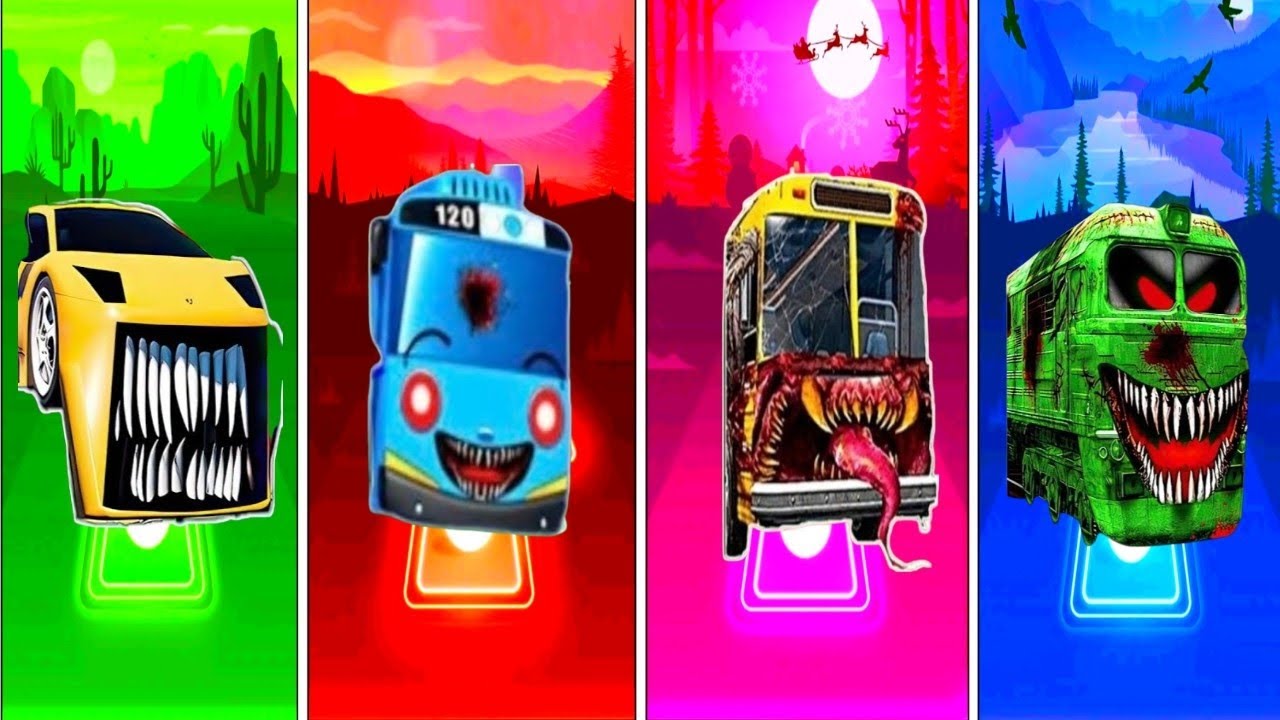 Mcqueen yellow eater🆚Thomas train eater🆚Monster bus🆚Train eater megamix ...