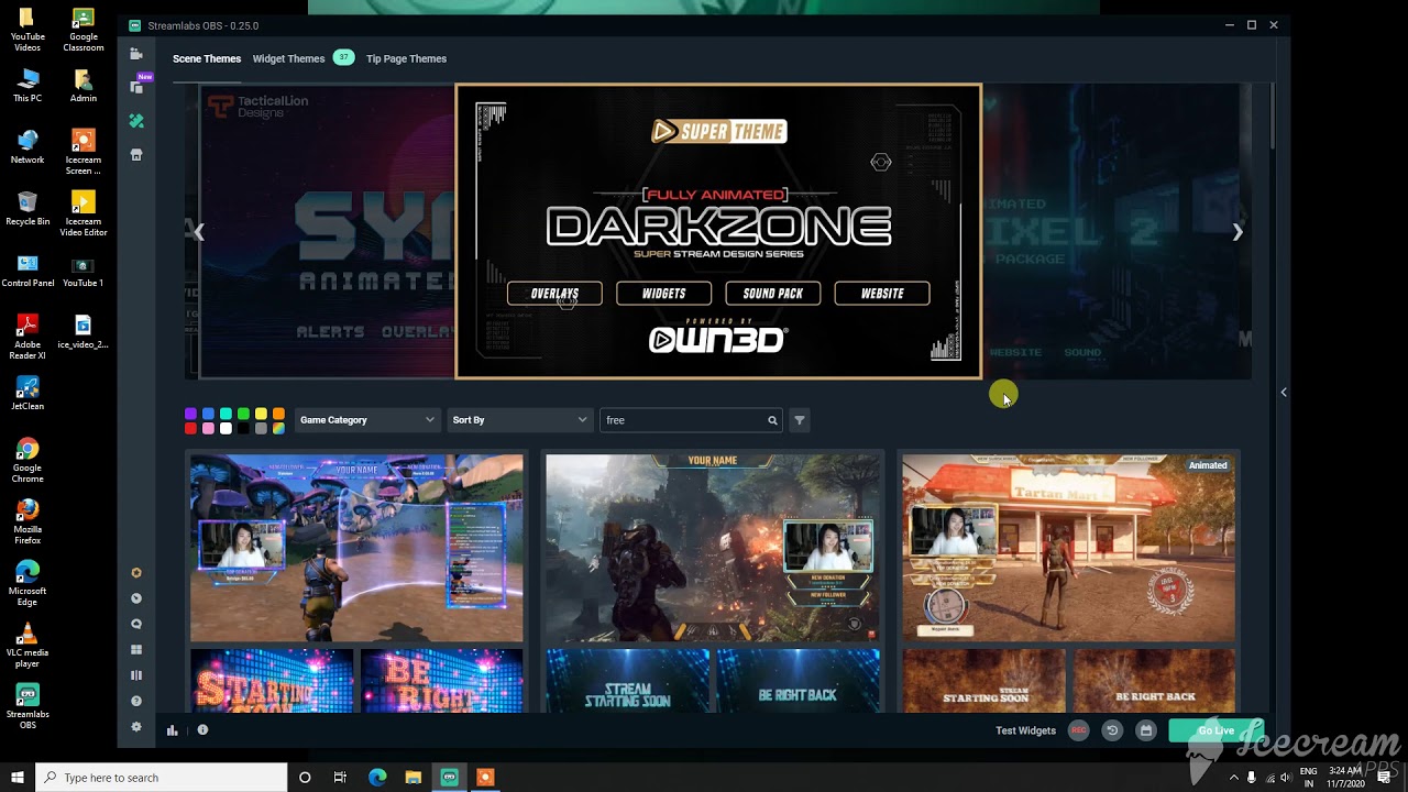 How to get free themes on streamlab OBS - YouTube