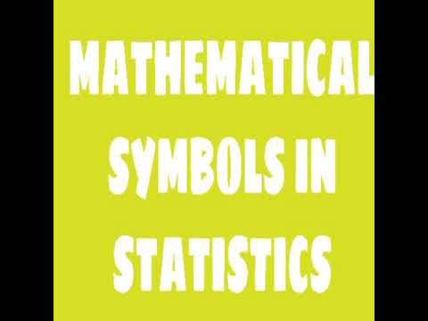 MATHEMATICAL SYMBOLS IN STATISTICS - YouTube