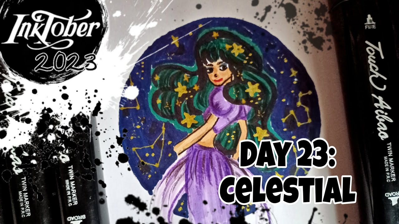 Inktober 2023 Day 23: CELESTIAL - YouTube