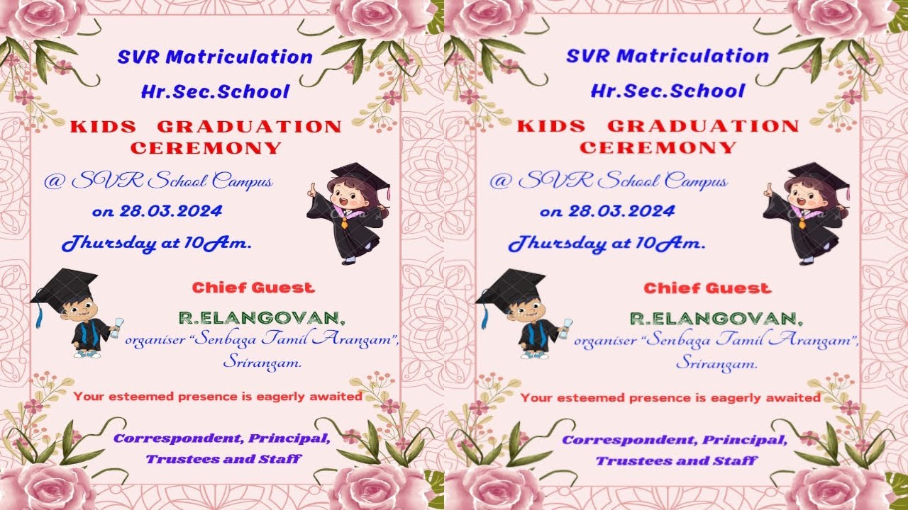 Kids Graduation Ceremony | SVR matriculation higher secondary school ...